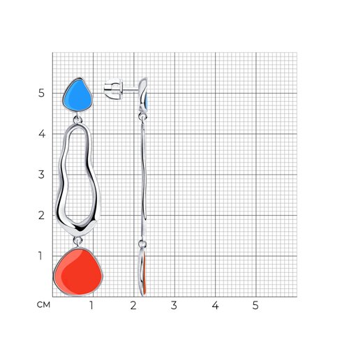 Серьги из серебра с эмалью SOKOLOV – купить в официальном интернет ...