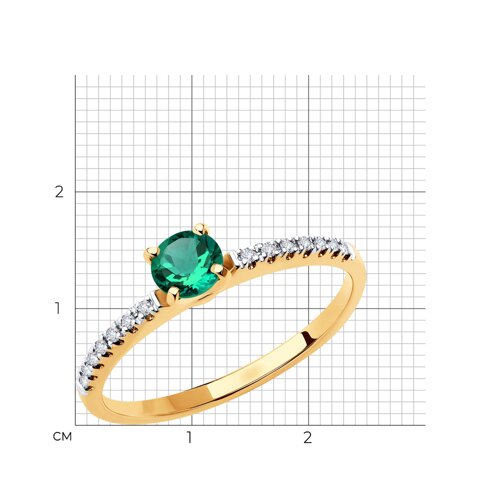 Кольцо из золота с бриллиантами и изумрудом SOKOLOV - купить в ...