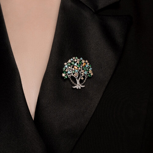 Брошь из серебра с фианитами SOKOLOV - купить в официальном интернет ...