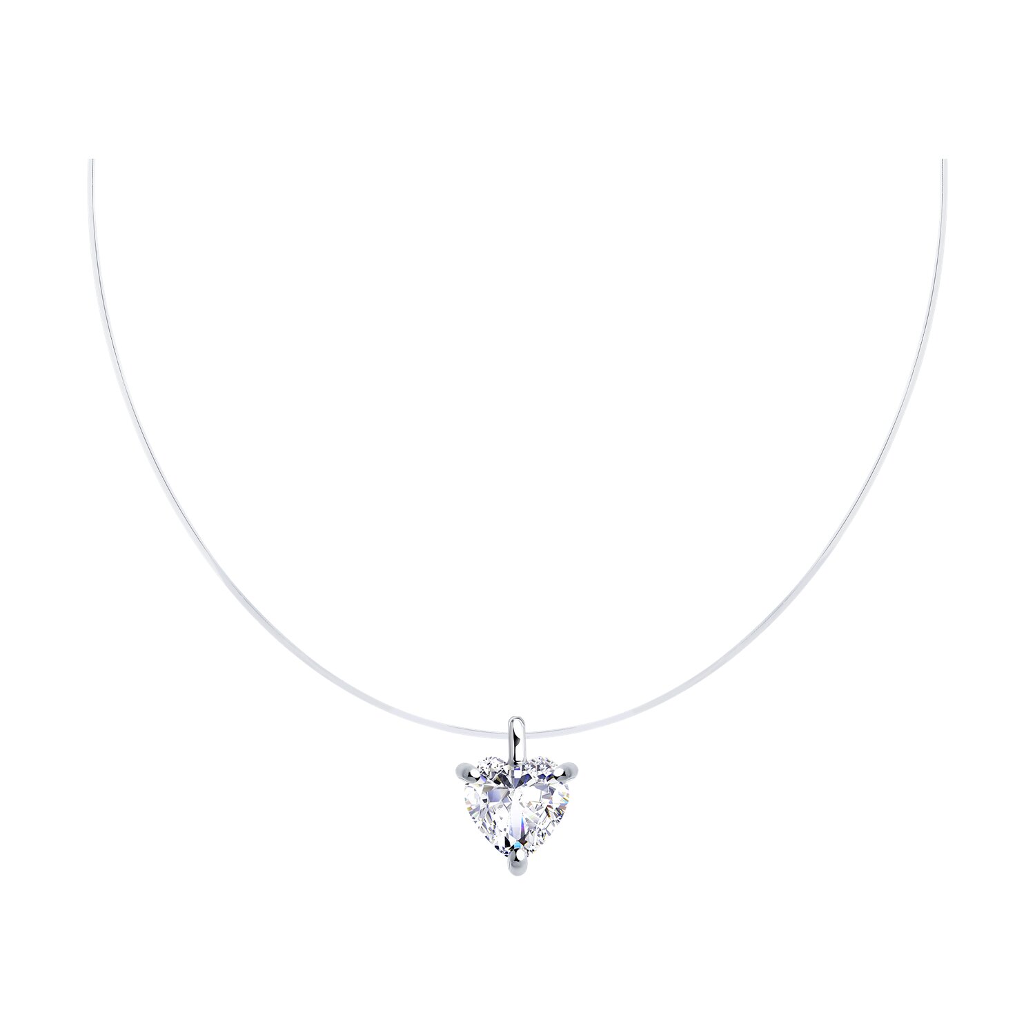 Колье из серебра с фианитом SOKOLOV - купить в официальном интернет ...