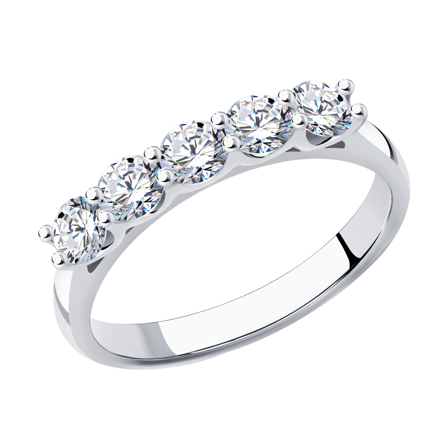 Кольцо из белого золота с бриллиантом выращенным SOKOLOV - купить в ...