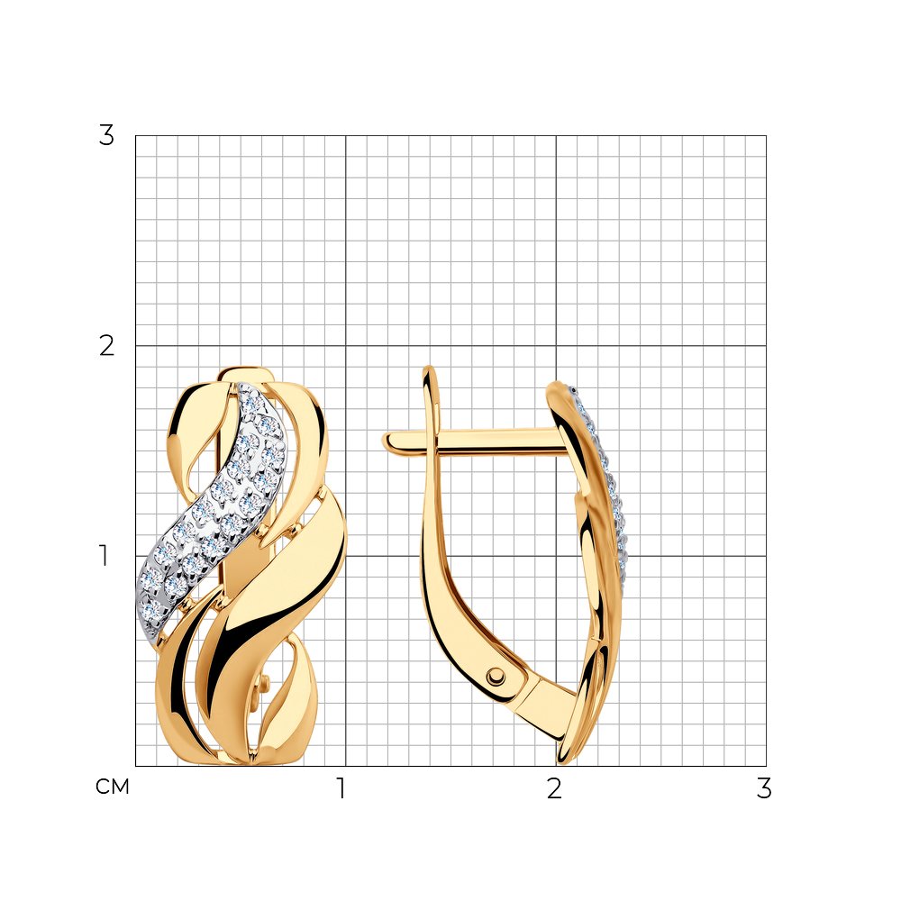 Серьги из золота с фианитами арт. 028136 от SOKOLOV