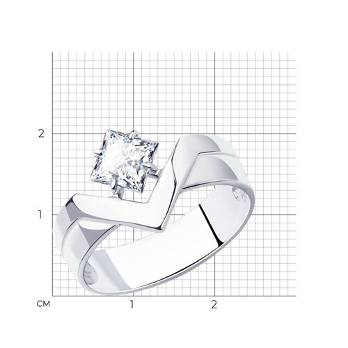 Кольцо из серебра с фианитом SOKOLOV - купить в официальном интернет ...