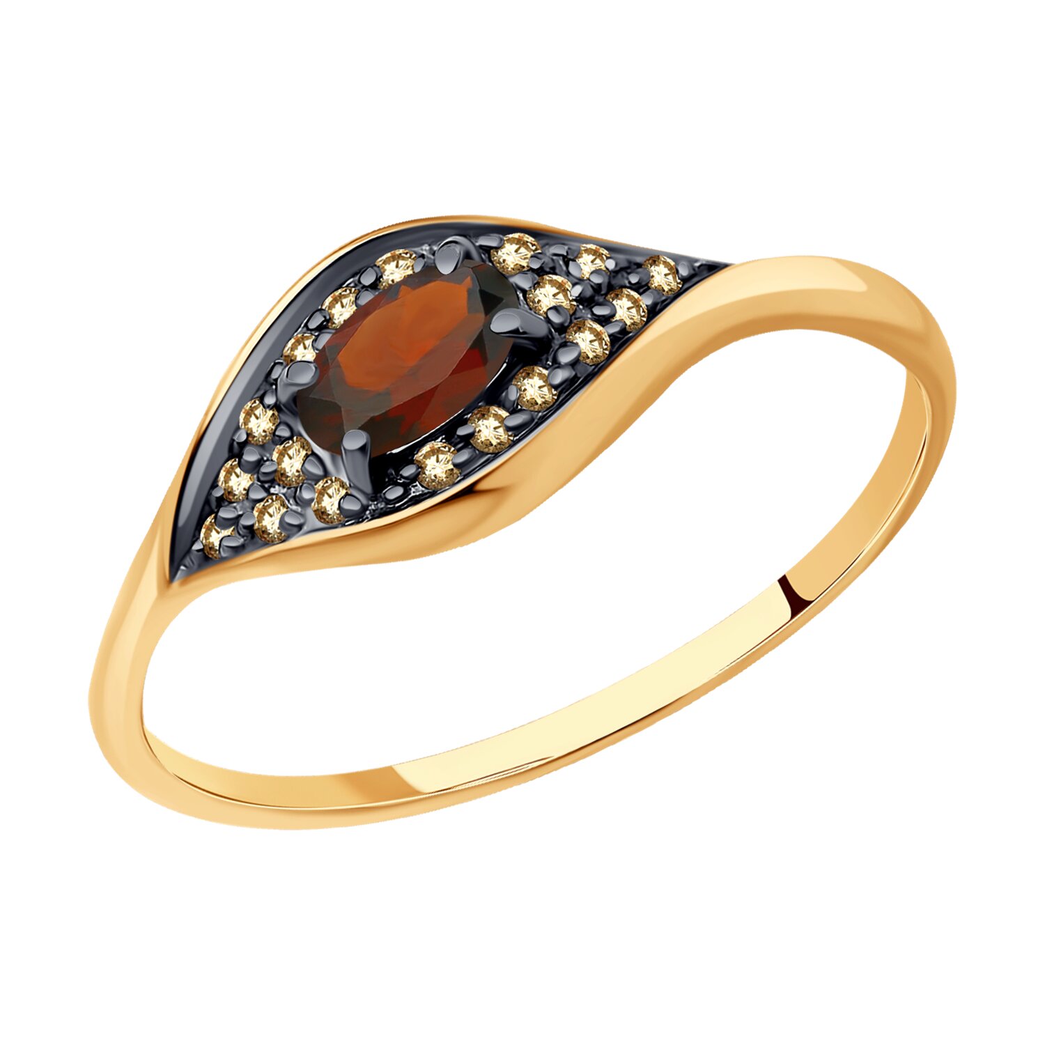 Кольцо из золота с бриллиантами и гранатом SOKOLOV - купить в ...