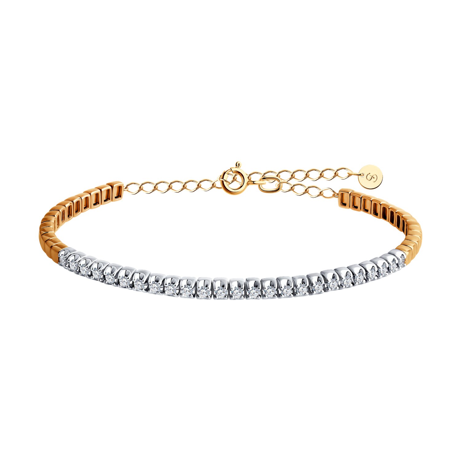 Браслет из комбинированного золота с бриллиантами SOKOLOV - купить в ...