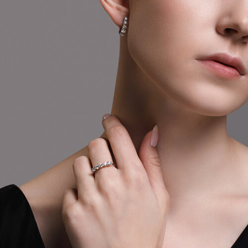 Кольцо из белого золота с бриллиантами выращенными SOKOLOV – купить в ...