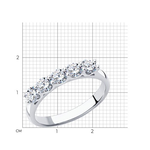 Кольцо из белого золота с бриллиантом выращенным SOKOLOV - купить в ...